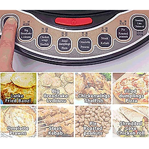 Liven Electric Baking Pan LR-A434 Multi-functional Smokeless Indoor Skillet Griddle, US DuPont Non-Stick Coating, Detachable Upper and Lower Grill Pan, Easy to Clean, Khaki, Programmable