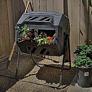 Barton Tumbler Composter Composting Bins Garden Easy Turn System Rotating Barrel Dual Door, 43 Gallon