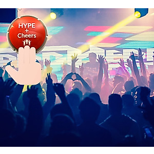 Airhorn Can Sound Button with Applause and Cheers, Funny Easy Button, Noise Maker Buzzer for Office, Sporting Event, Dance Party, Fun Classroom, Desk Toy, Gag Birthday Gift, Gadget for Teens, DJ HYPE