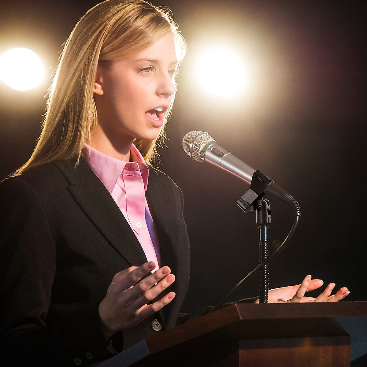 Inovat Pack of 3 Pcs Universal Adjustable Microphone Butterfly Clip Mic Clip Holder for Mic Stand with 5/8" Male to 3/8" Female Adapter