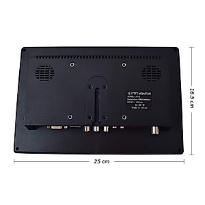 Cocar 10.1 inch Gaming Monitor HD TFT 1280x800 IPS LED Screen for NES SNES PS3 PS4 Xbox PC Nintendo Switch Car Backup System DC 12V MP5 Media Player Built-in Speaker HDMI VGA AV USB Video Input