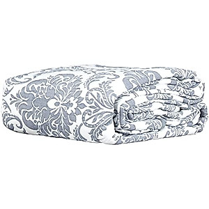 ForPro Premium Poly Cotton Designer Blanket, Ultra-Soft Cotton Blanket for Massage Tables, Beds, Sofas, Antique Gray Quilted Pattern, 60" W x 90" L, 350gsm