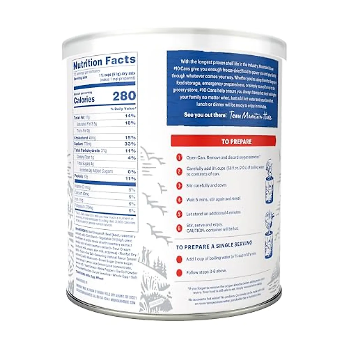 Mountain House Beef Stroganoff with Noodles #10 Can, Freeze Dried Survival & Emergency Food, 10 Servings