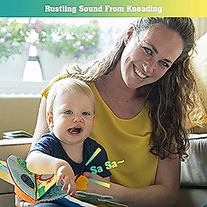 Baby Soft Book Cloth Books, Touch and Feel Books Early Education Toys for Babies, Infant Books Bath Book Christmas Toys Gifts for 0-3 3-6 6-12 12-18 Months 1-2 Year Old Boys Girls (Set of 7)