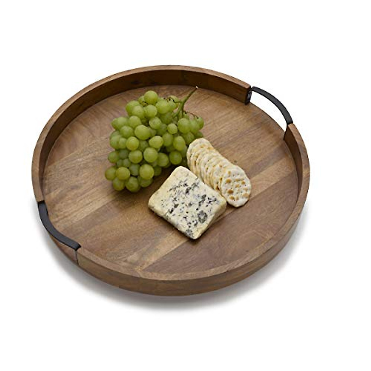 Gourmet Basics by Mikasa Lazy Susan Serving Tray, 18-Inch, Mango Round