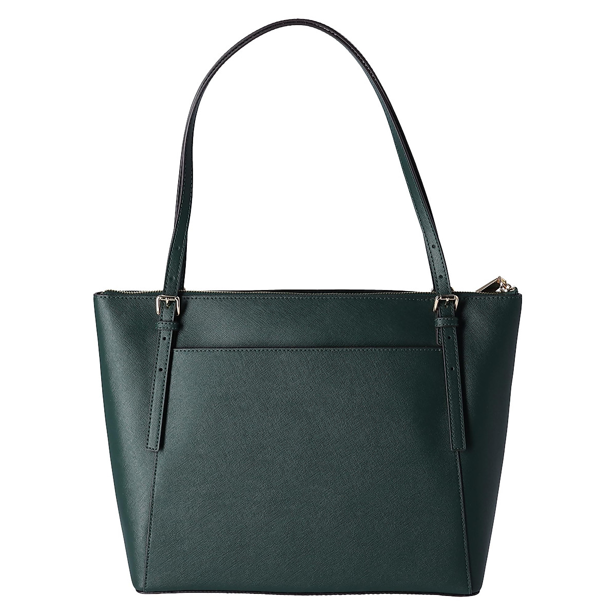Michael Kors Voyager Large East West Tote Front Snap Pocket Top Zip Shoulder Bag Leather (Racing Green)