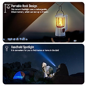 COWHERD Camping Lantern with Rechargeable Flashlights - LED Camping Lights with Flashlight and Lantern Mode - Ideal for Power Outages, Spotlight, Searchlight, Outdoor, Hiking, Emergency