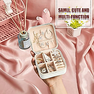 6 Pcs Travel Jewelry Case Jewelry Travel Organizer Small Jewelry Box Bridesmaid Gift Boxes Mini Storage Organizer Storage Box (White)