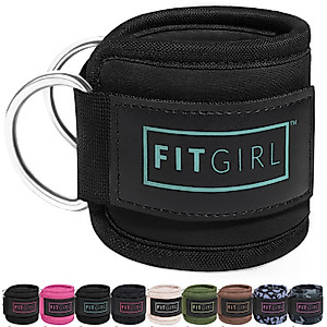 FITGIRL - Ankle Strap (Single) for Cable Machines and Resistance Bands, Work Out Cuff Attachment for Home & Gym, Glute Workouts - Kickbacks, Leg Extensions, Hip Abductors, Women Only (Mint, Single)