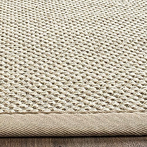 SAFAVIEH Natural Fiber Collection 8' x 10' Marble / Beige NF143C Border Sisal Area Rug
