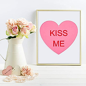 Whaline 14 Pcs Valentine's Day Heart Hanging Decorations, Hanging Candy Heart Felt Garland, Yard Sign Outdoor Lawn Decoration, for Indoor Window Decoration Wedding and Party Supplies