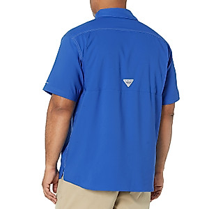 Columbia Men's Low Drag Offshore Short Sleeve Shirt, UPF 40 Protection, Moisture Wicking Fabric, Vivid Blue, X-Large
