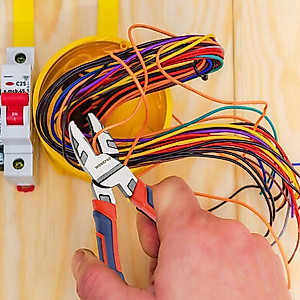 WORKPRO 8-Inch Linesman Pliers in CRV Steel for Twisting and Cutting Wires, Clamping Screws