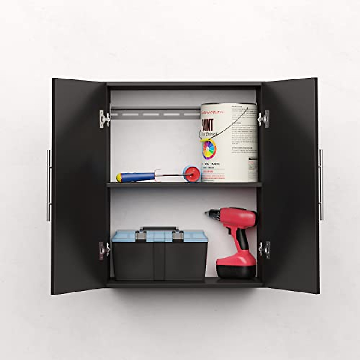 HangUps Upper Storage Cabinet, 24", Black