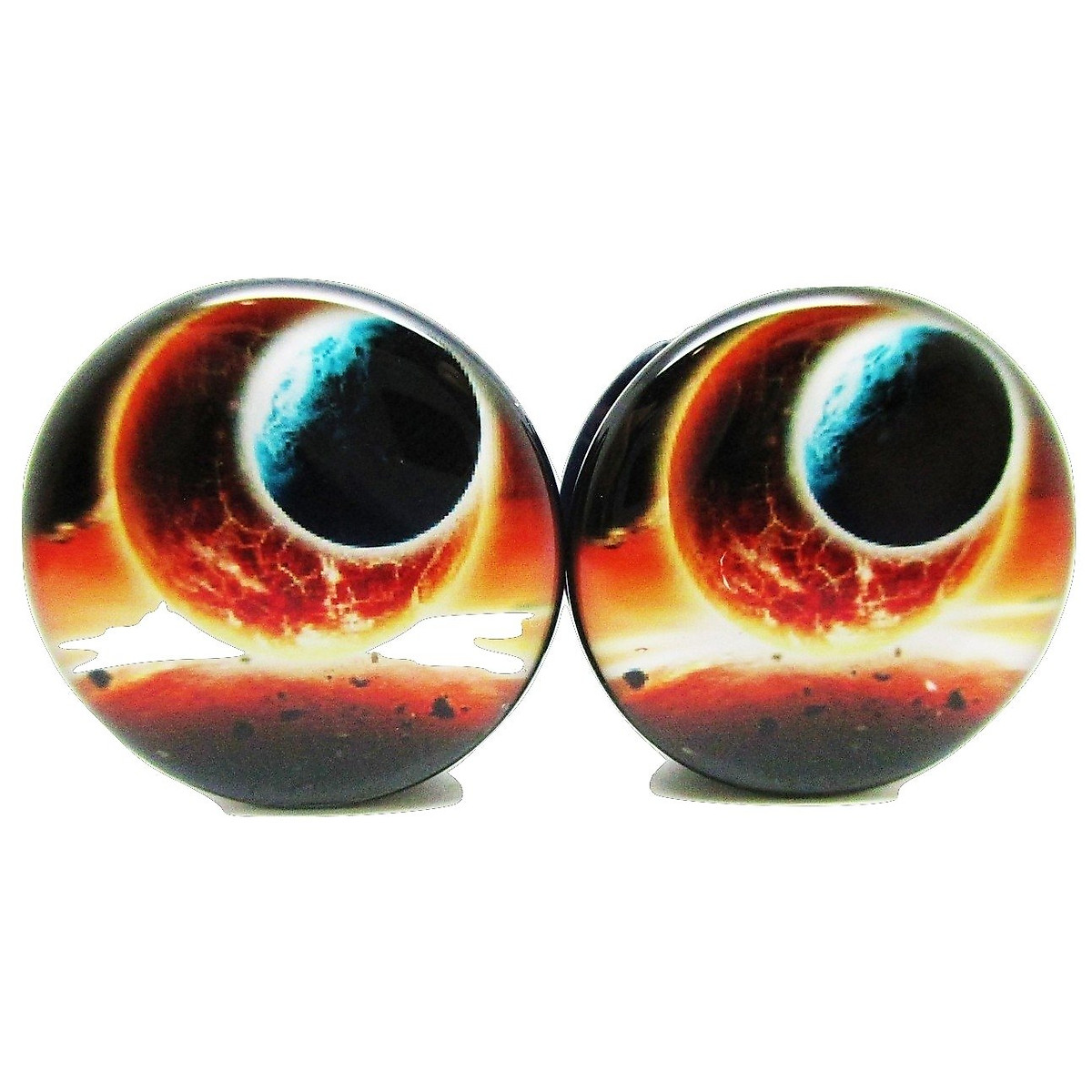 Pierced Republic Sun Explosion Ear Plugs - Acrylic Screw-On - 10 Sizes - Pair (1" (25mm))