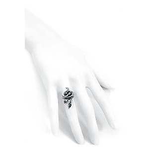Alchemy Gothic Symbol of Fertility Nachash Wicked Serpent Psalm 68 Ring - Size L/N, 6/7