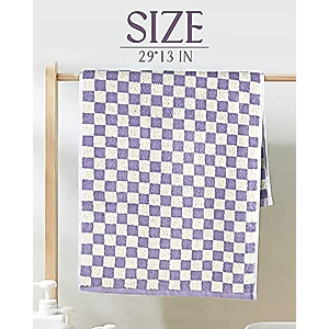 Checkered Hand Towel Set, Soft Quick Dry Bathroom Hand Towels 2 Colors 4 Pack, Retro and Cute Towels for The Whole Family