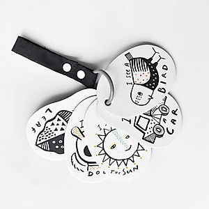 Wee Gallery Stroller Cards - I See On a Walk - Identification Travel Activity for Babies and Toddlers, with Snap on Strap for Walks, Car Seat, Bag, Stroller