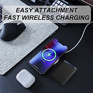 [2 Pack] Magnetic Card Holder Wallet for iPhone 15/14/13/12 Series with Magsafe, Leather Wallet for iPhone 15 14 Pro Max Plus Model, Mag-Safe Wallet for iPhone 13 12 Pro Max Mini Model, Black Blue