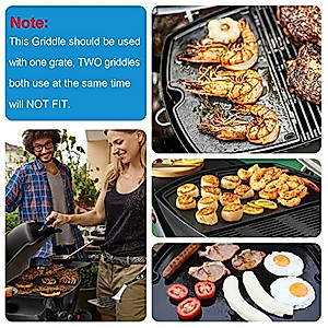 6558 Weber Griddle Cast Iron Griddle for Gas Grill, Profire Cooking Griddle Parts for Weber Q100 Q120 Q140 Q1000 Q1200 Q1400 Series, Weber Q1200 Griddle, Grill Accessories for Weber Outdoor Grill