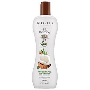 BioSilk Silk Therapy with Natural Coconut Oil Moisturizing Conditioner, Nourishing & Helps Eliminate Frizz, Sulfate, Paraben & Cruelty-Free, 12 Oz