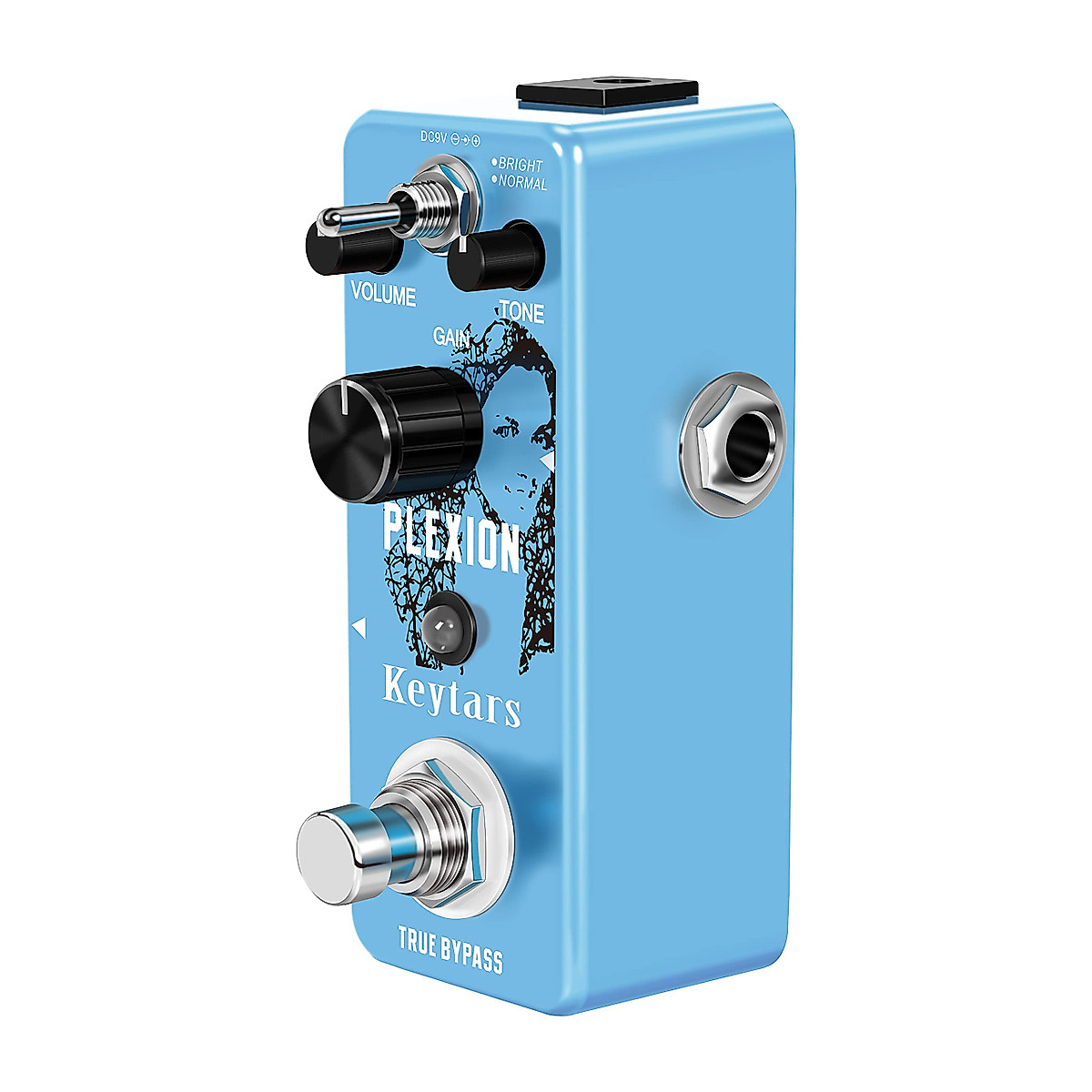 Keytars Plexion Pedal with Rich Distortion Sound for Guitar and Bass with Bright and Normal Mode True Bypass (PLEXION)
