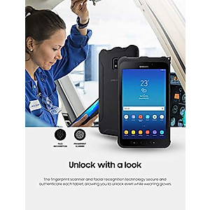 Samsung Unlocked Galaxy Tab Active2 Water-Resistant 8” Rugged Tablet |16GB & LTE | Biometric Security (SM-T397UZKAXAA), Black