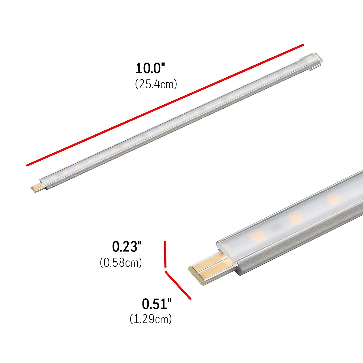 UltraPro 10in. Linkable LED Bright Strips, 6 Pack, 1650 Lumens, 2700K Warm White Light, Low Voltage, Under Cabinet Lighting, Strip Light, Flat Plug, 44415