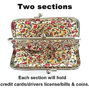 Cute Floral Buckle Coin Purses Vintage Pouch Kiss-lock Change Purse Wallets (01)