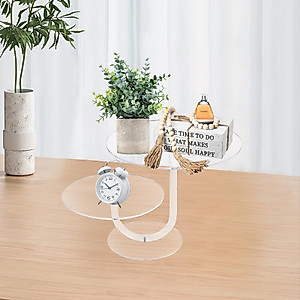 2 Tier Cupcake Stand, Stylish Clear J Shaped Cup Cake Display Stand, Acrylic Cupcake Holder Pastry Tower Dessert Tray for Christmas Birthday Baby Shower Wedding Tea Party