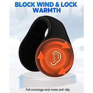 Venswell Winter Ear Muffs for Men Women Fleece Ear Warmers for Cold Weather Running-Behind the Head Earmuffs Adjustable