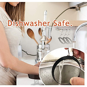 COTEY Large 3.5" Nonstick Egg Rings Set of 4, Round Crumpet Ring Mold Shaper for English Muffins Pancake Cooking Griddle - Portable Grill Accessories for Camping Indoor Breakfast Sandwich Burger