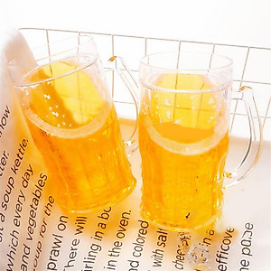 Uwariloy Plas-tic Beer Cup Mug, Creative Model Mugs Cups with Handles, Double Mezzanine Funny Fake Beer Mug for Indoor/Outdoor Use - 450ml