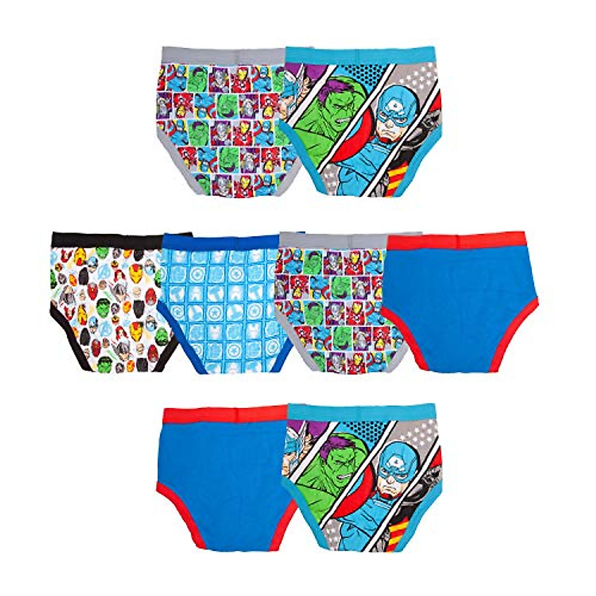Marvel Boys' Hero Avengers Underwear Multipacks, Avngr 8pk Brief, 6