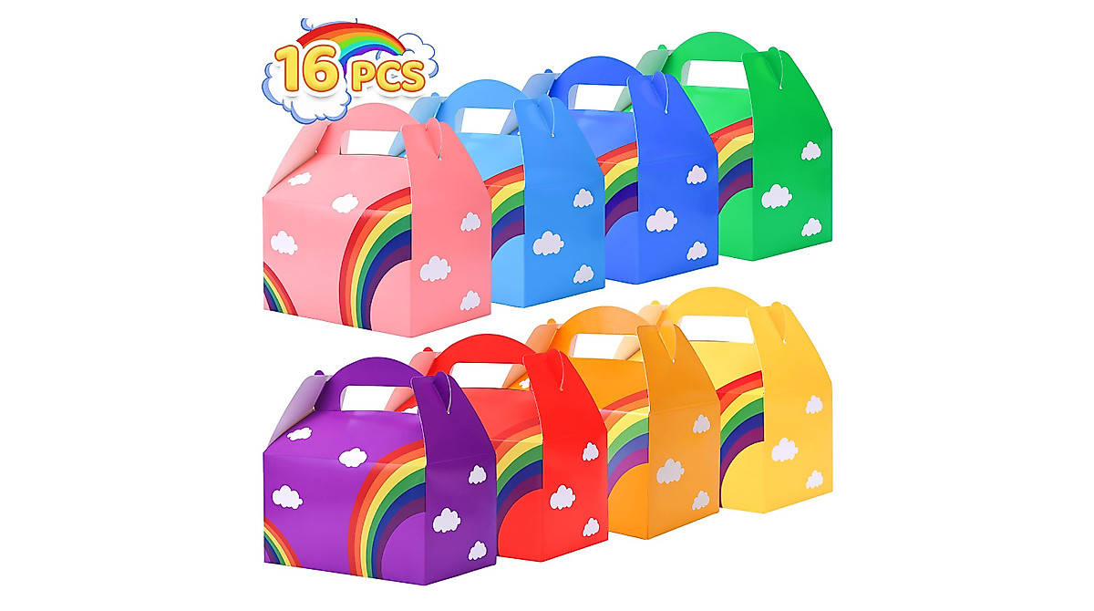 JOHOUSE 16PCS Party Favor Boxes for Colorful Celebrations