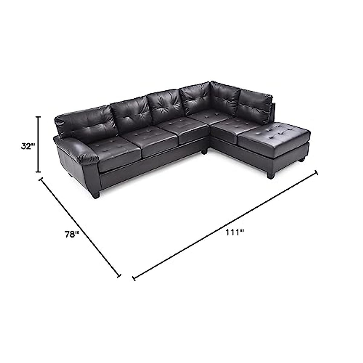 Glory Furniture Gallant Faux Leather Sectional in Cappuccino