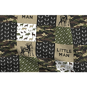 Spoonflower Fabric - Little Man Woodland Wholecloth Camouflage Camo Hunting Deer Boy Printed on Denim Fabric by The Yard - Bottomweight Apparel Home Decor Upholstery