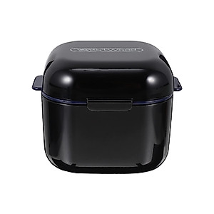 Tofficu Denture Bath Case Cup Box Portable False Teeth Holder Storage Soak Container Orthodontic Retainer Case with Strainer Basket for Travel Cleaning (Black)