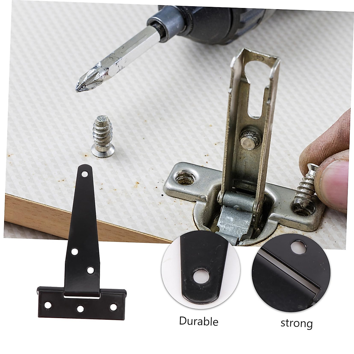 Uonlytech 6PCS 4 Black Door Hinges gate Hinges for Wooden Fences Heavy Duty shed Hinges Decorative Hinge Kitchen Cabinet Hinges self Closing Hinges Concealed Hinges Fence Hinges Bracket Belt