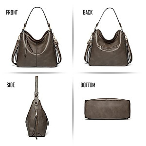 Womens Large Leather Hobo Handbag Ladies Fashion Tote Satchel Shoulder Crossbody Bags 2pcs Purses Set