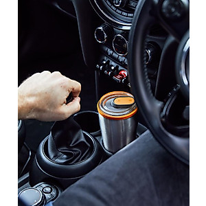 BLACK + BLUM - Insulated Tumbler - 18/8 Stainless Steel Vacuum Insulated Travel Tumbler with Leak Proof, Lockable Lid - Keeps Hot for 6hrs, Cold for 8hrs, Orange - 600ml