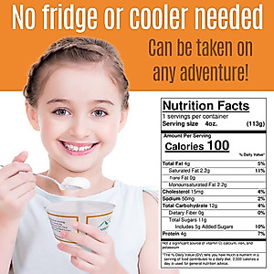 Backpack Yogurt, Strawberry 4 oz. (48 count) - Real Fruit Yogurt - No Fridge Needed - Kosher Certified - Gluten Free Snack For All Ages