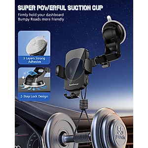 Wireless Car Charger, Fast Charging Phone Holder BothLin 3 in 1 Phone Mount Auto Clamping Car Accessories Compatible with iPhone 15 14 13 12 11 Xs XR, Samsung S23 Ultra S22 S21 S20/S10+ S9+ Note 9