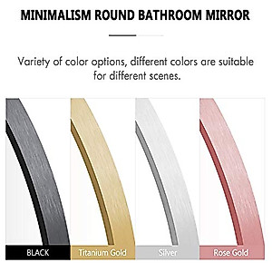 PexFix Circle Mirror 36”x 36” Aluminum Alloy Frame Modern Large Round Mirror Bathroom Vanity Mirror Wall Mounted Mirror Accent Mirror Black