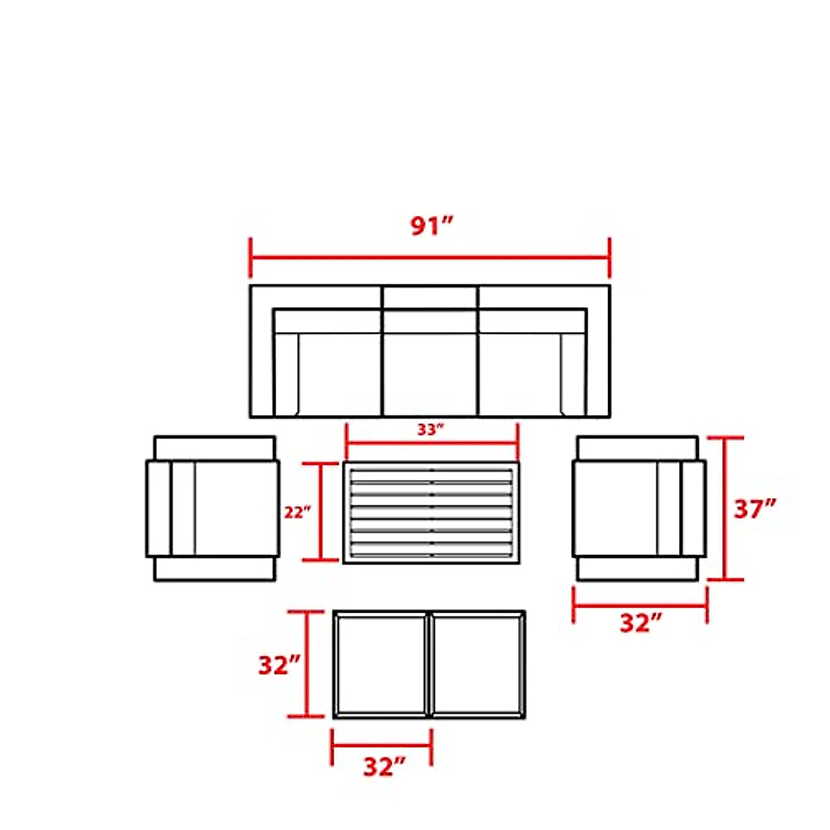 TK Classics MONTEREY-08a-WHITE Monterey Seating Outdoor Furniture, Sail White