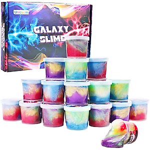 Kids Party Favors Slime Putty, 24 Pack Galaxy Slime Bulk, Crystal Slime for Goodie Bag, Stress Relief Toys, Tactile and Visual Stimulation, Christmas Stocking Stuffers for Girls and Boys