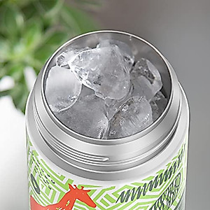 THERMOS FUNTAINER 12 Ounce Stainless Steel Vacuum Insulated Kids Straw Bottle, Jungle Kingdom