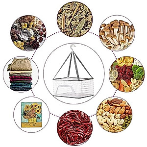 Clothes Drying Basket,Flat Space-Saving Drying Net Basket | Windproof Flat Clothes Drying Rack for Sweaters, Underwear, Towels, Hats, Scarves, Diapers, Gloves, Plants Buds Buogint