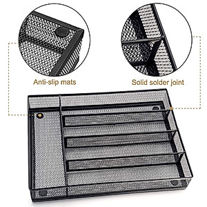 49-Piece Silverware Set with Flatware Drawer Organizer, HaWare Heavy Duty Stainless Steel Cutlery Set for 8, Kitchen Utensils Tableware with Steak Knife Dinner Fork Knife Spoon & Tray, Mirror Finished