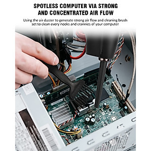 Compressed Air Duster, Electric Air Blower for Computer Cleaning, Portable Replaces Canned Air, Cordless Rechargeable 36000RPM Keyboard Cleaner, Gifts for Men